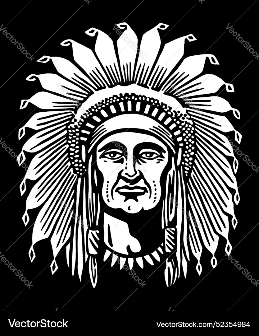 Chief mascot head Royalty Free Vector Image - VectorStock