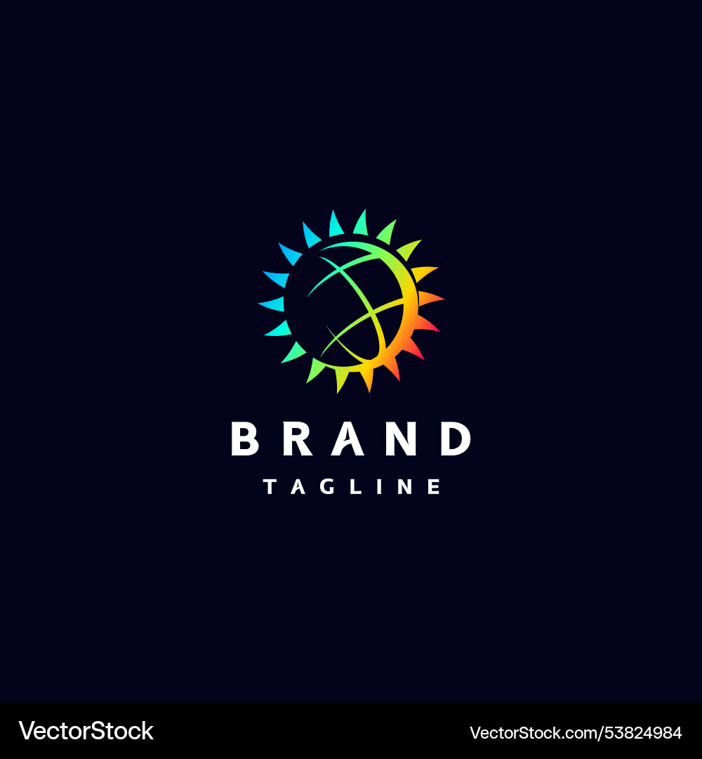 Colorful sun shine flower logo design Royalty Free Vector