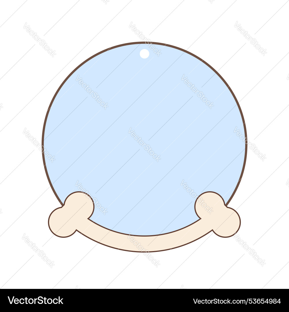 Dog tag with bone round shape Royalty Free Vector Image