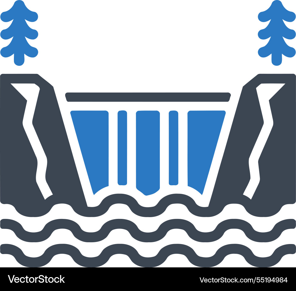 Hydroelectric dam icon Royalty Free Vector Image