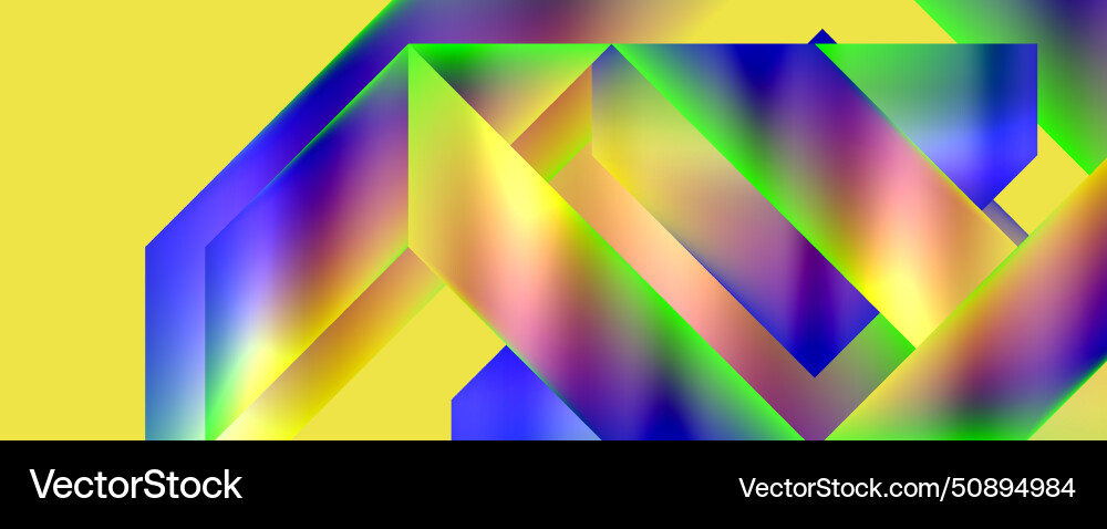 Neon color abstract geometric shapes background Vector Image