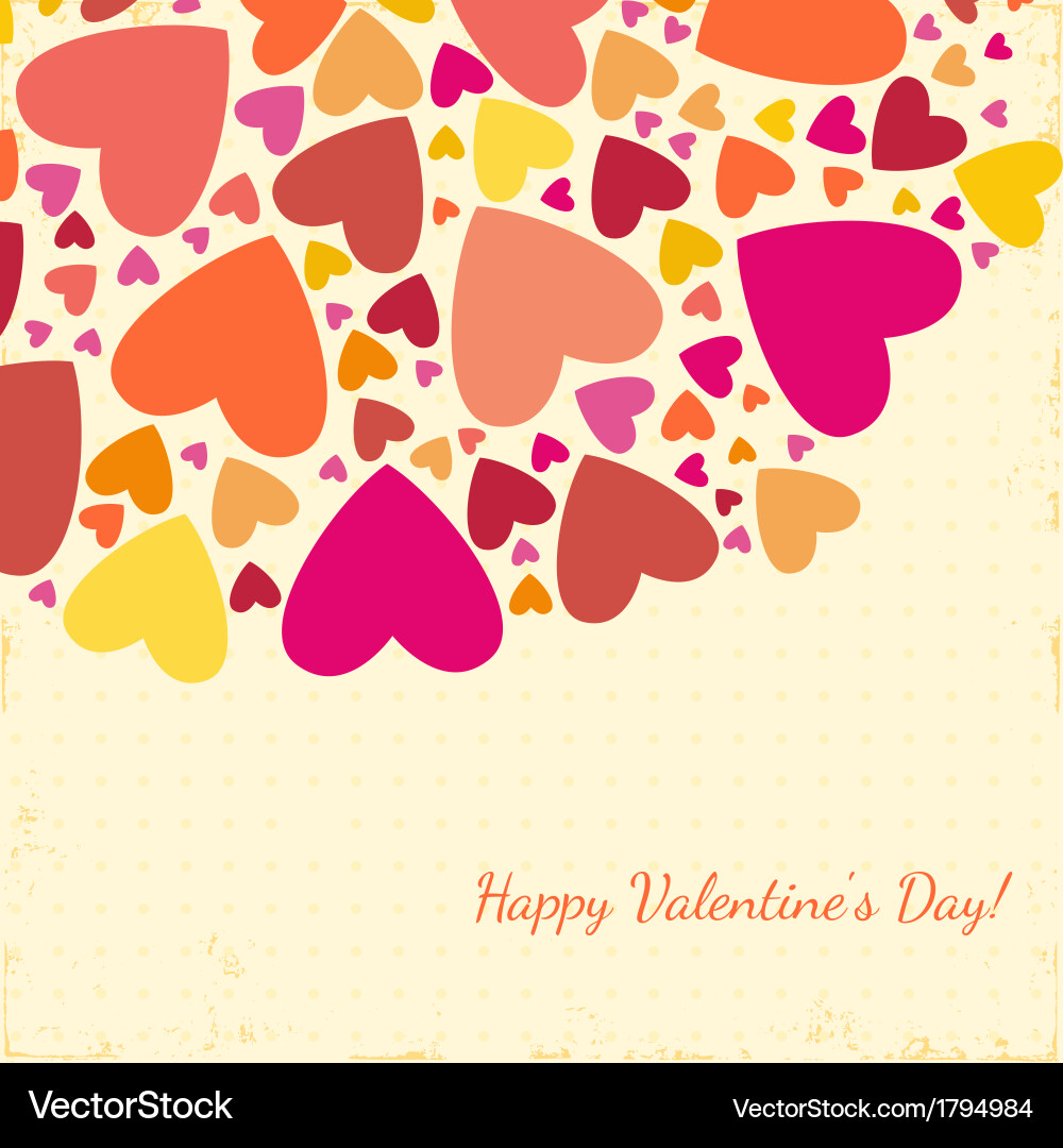 Valentines day background with hearts Royalty Free Vector