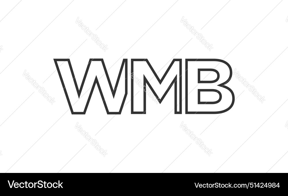Wmb logo design template with strong and modern Vector Image