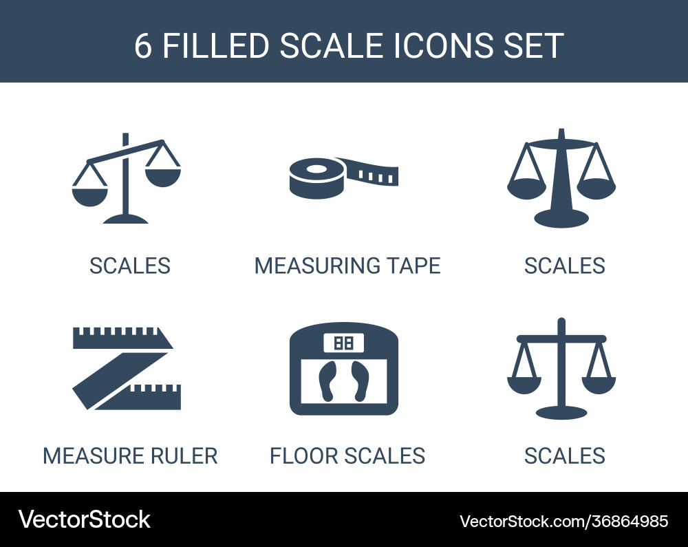 6 scale icons Royalty Free Vector Image - VectorStock