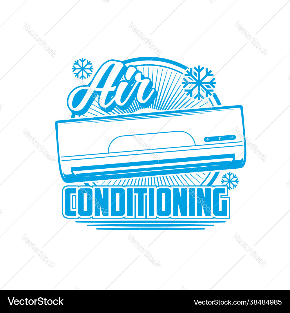 Air conditioner ventilation cooling split system Vector Image