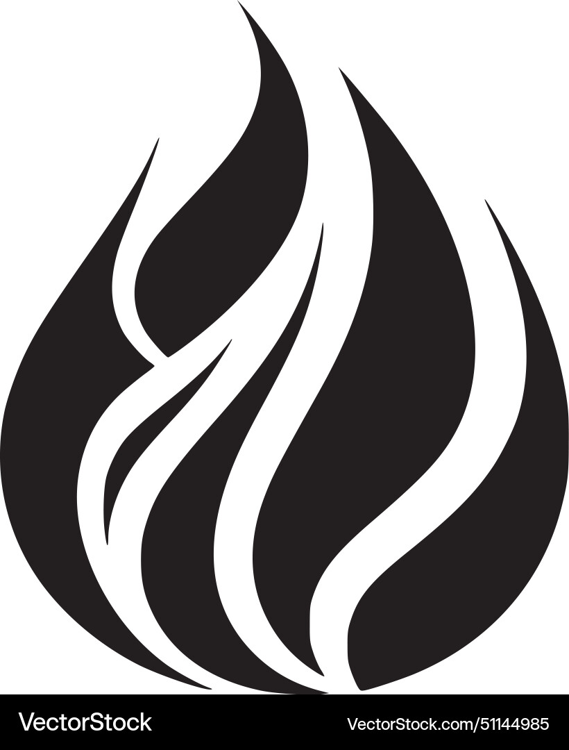 Fire - black and white isolated icon Royalty Free Vector