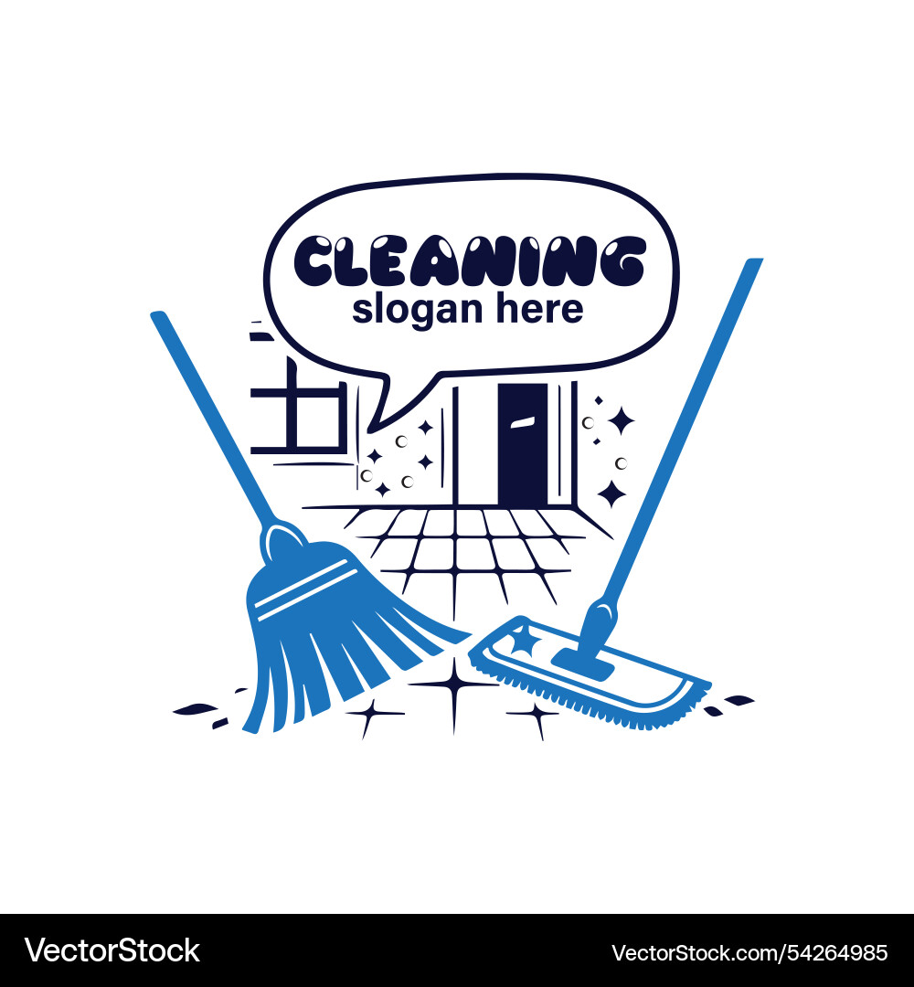 Professional cleaning company logo Royalty Free Vector Image