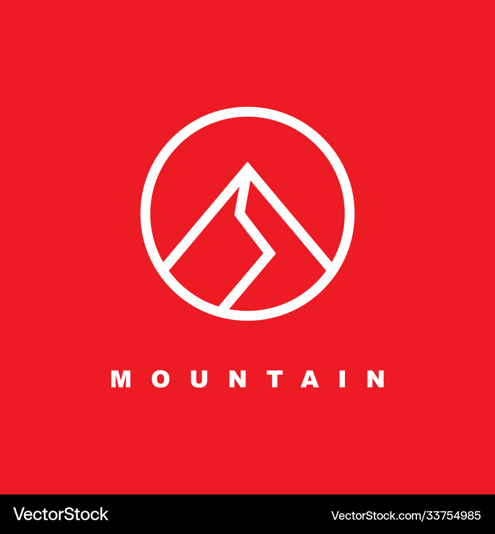 Simple mountain icon with linear style Royalty Free Vector