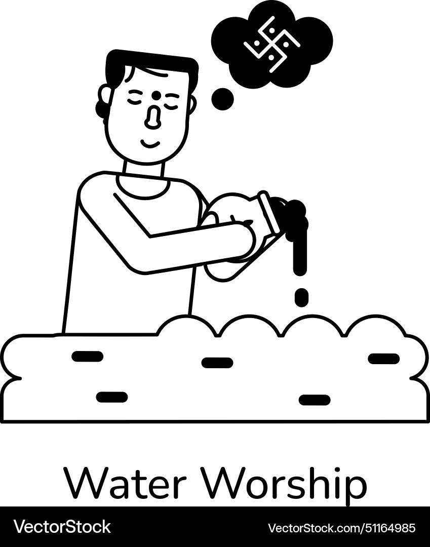 Water worship Royalty Free Vector Image - VectorStock