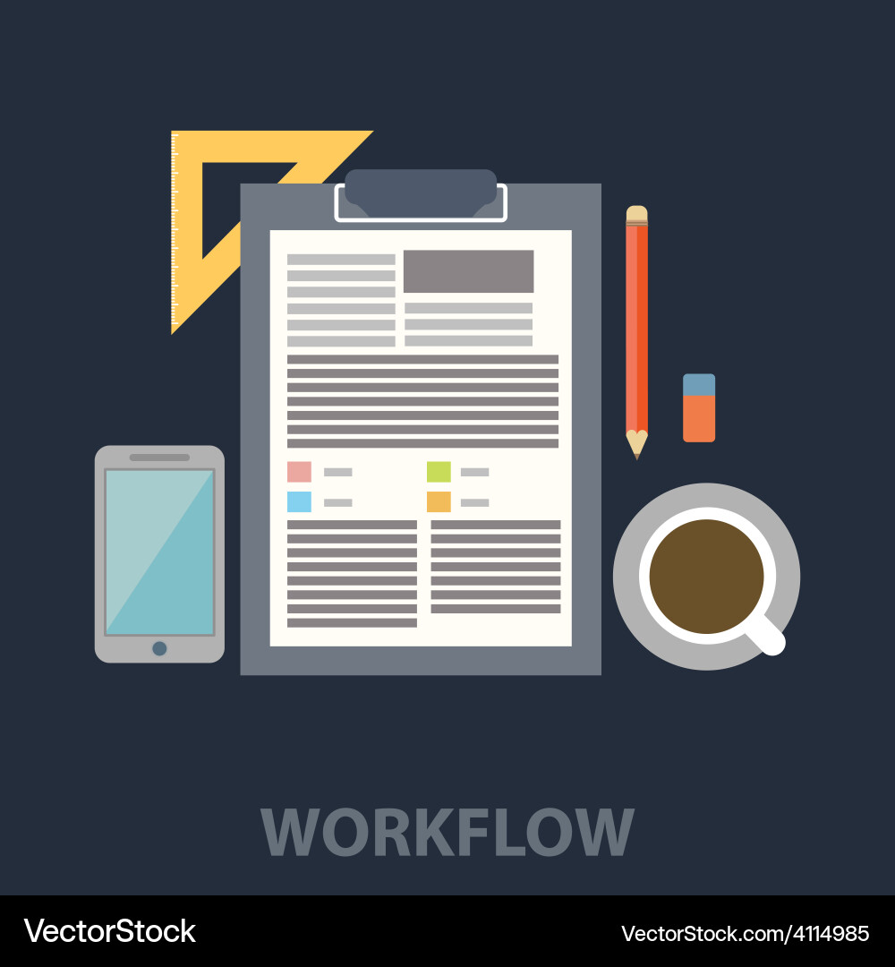 Work flow Royalty Free Vector Image - VectorStock