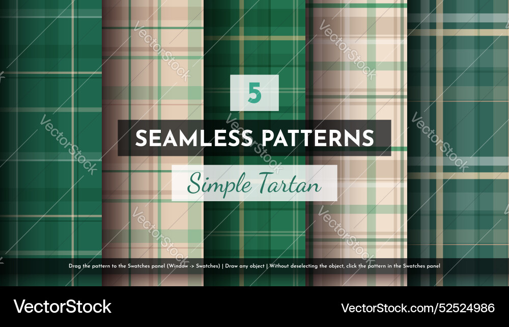 10 seamless simple tartan pattern traditional Vector Image