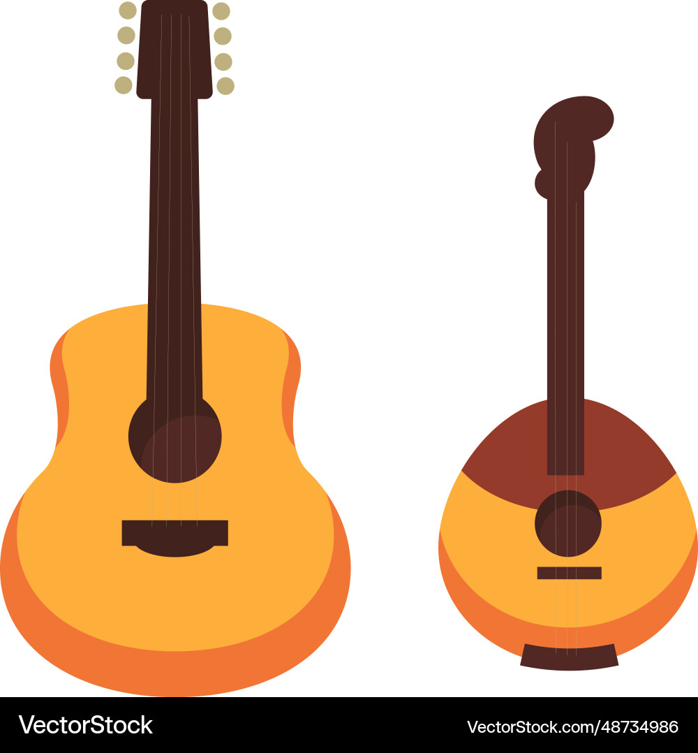 Acoustic guitar playing songs string instrument Vector Image
