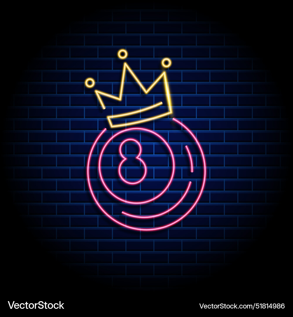 Billiard club neon sign Royalty Free Vector Image