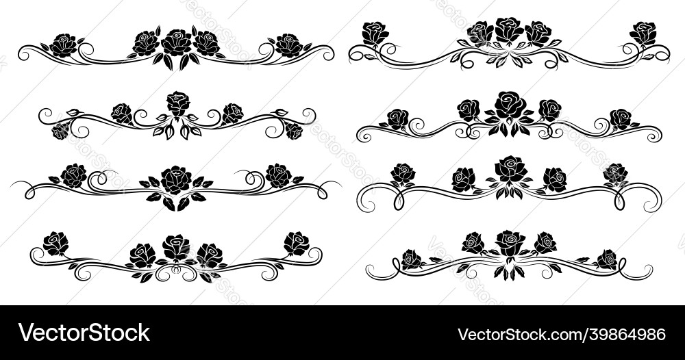 Black Rose Border Vector Images (over 4,900)