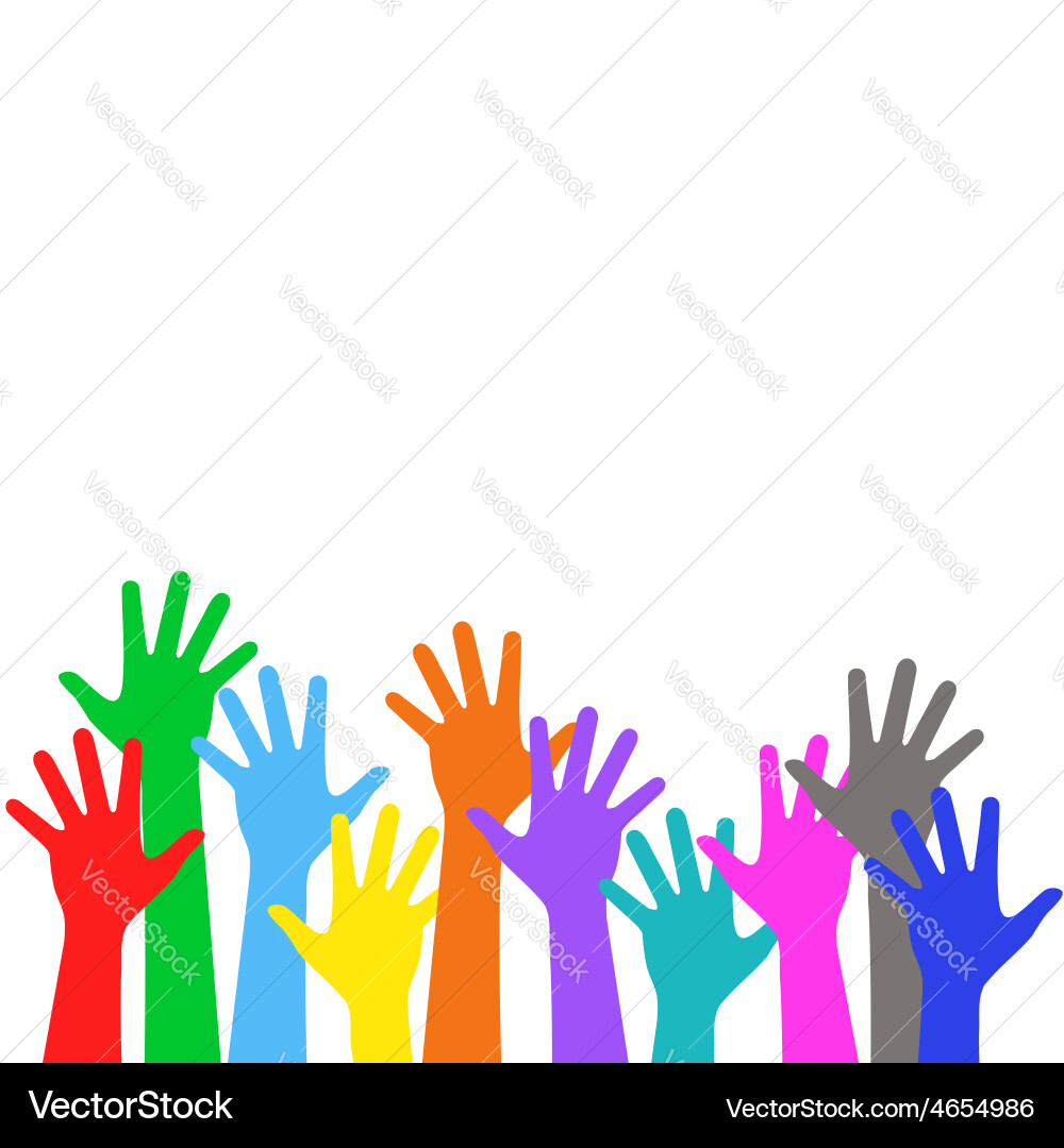 Children Raising Hands Royalty Free Vector Image