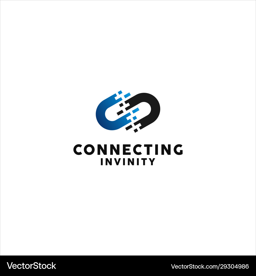 Connecting infinity logo design Royalty Free Vector Image