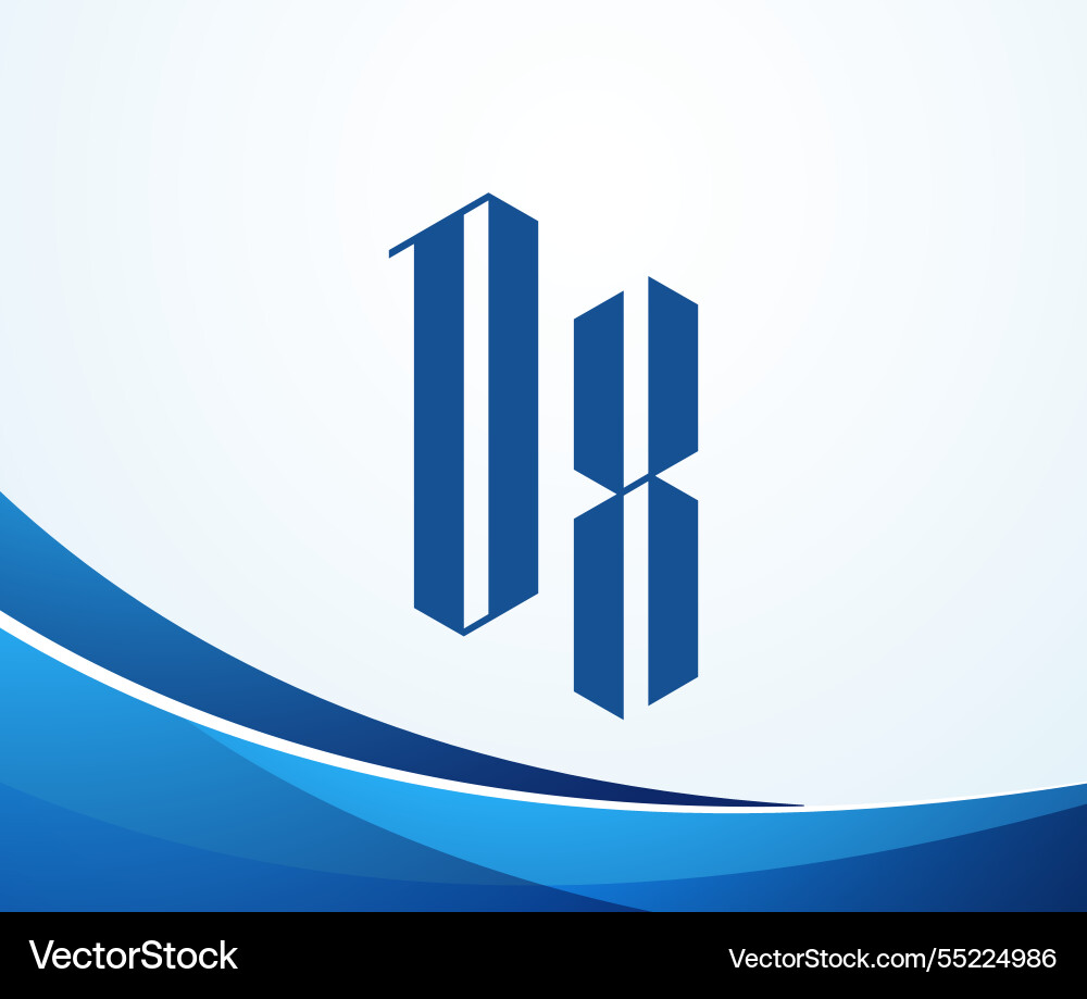 Dx alphabet letter logo design template elements Vector Image