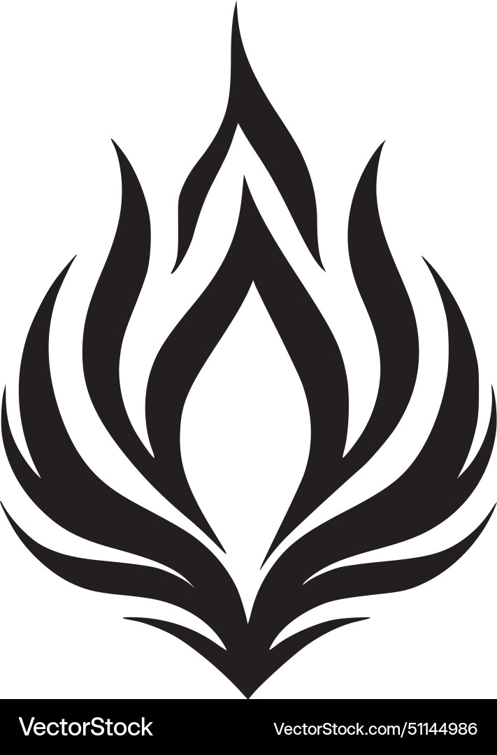 Fire - black and white isolated icon Royalty Free Vector