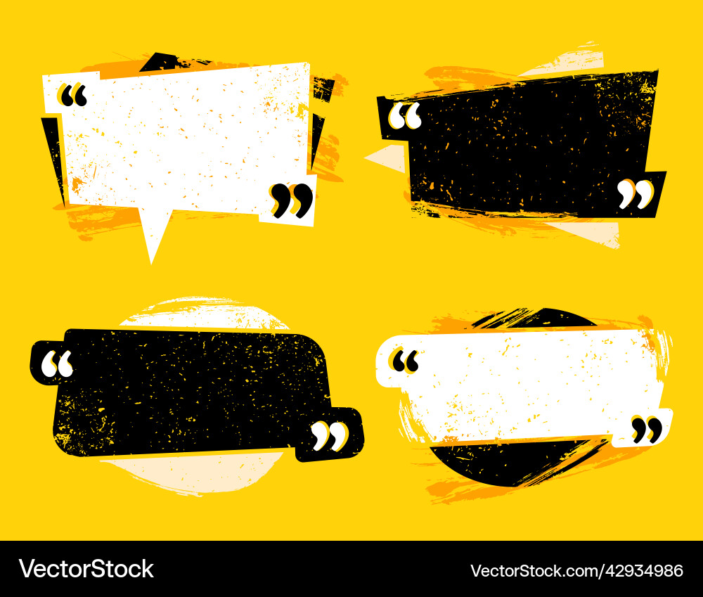 Grunge quote in quotes for citation text Vector Image