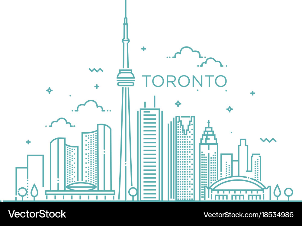 Linear banner of toronto line art Royalty Free Vector Image
