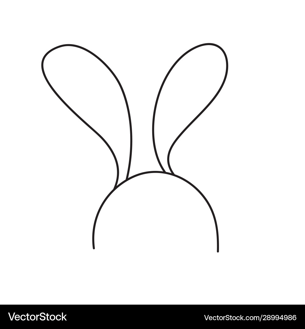 Outline bunny ears on white Royalty Free Vector Image