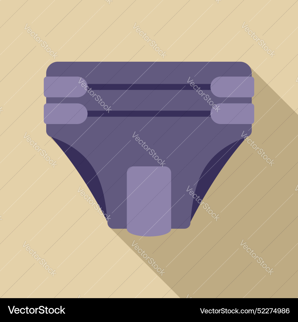 Purple baby diaper with long shadow showing Vector Image