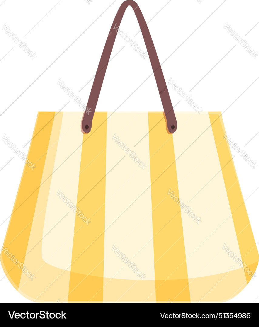 Striped yellow tote bag Royalty Free Vector Image