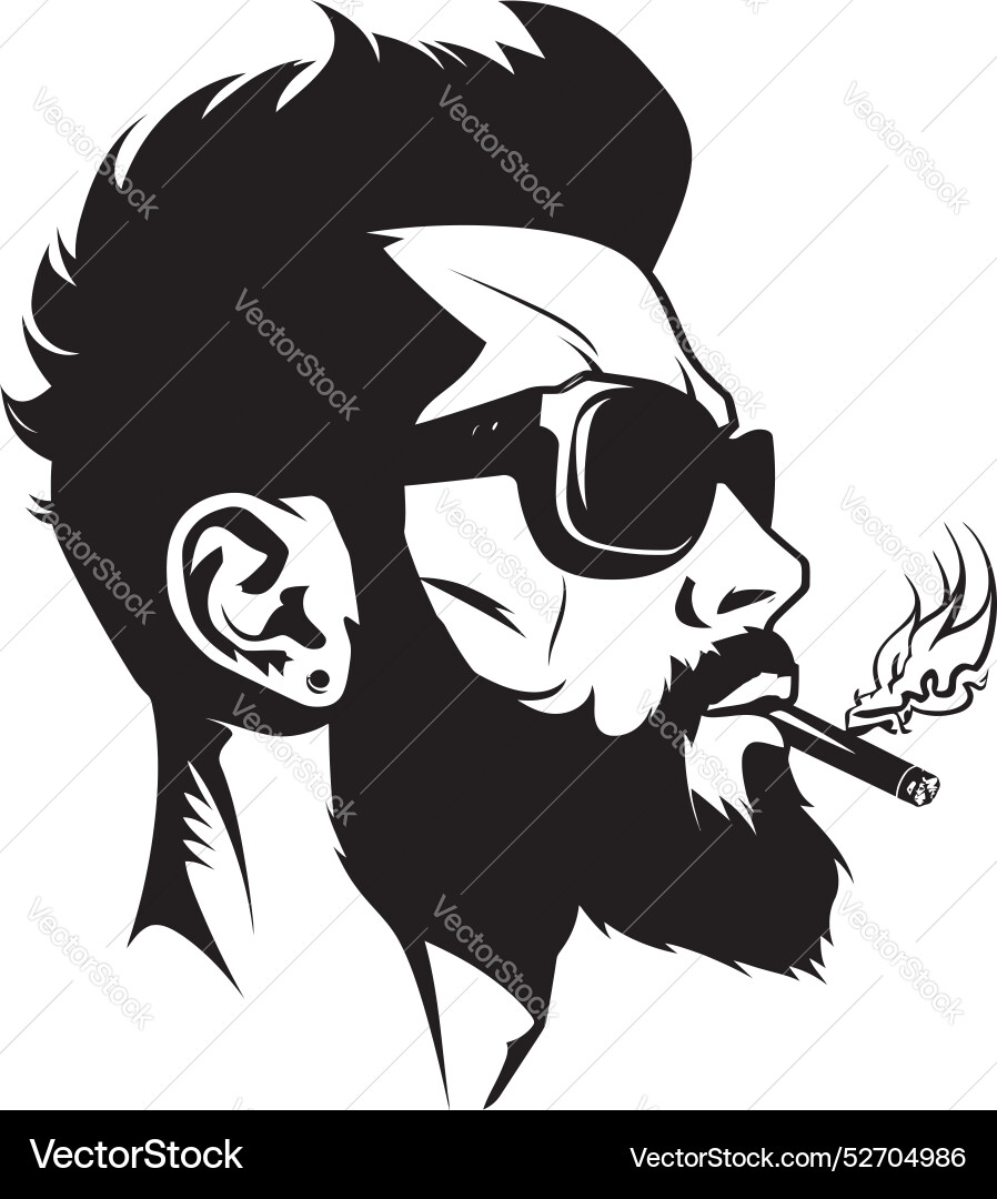 Stylish stogie cartoon guy with cigar symbol logo Vector Image