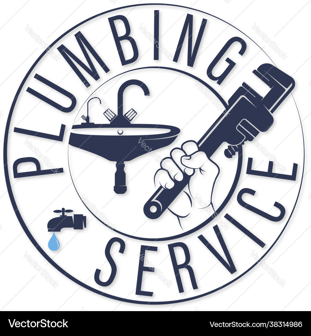 Wrench in hand a plumber symbol Royalty Free Vector Image