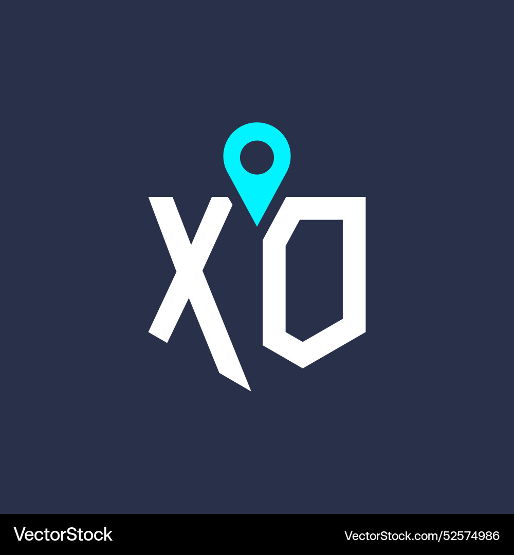 Xo location logo design for recruitment Royalty Free Vector
