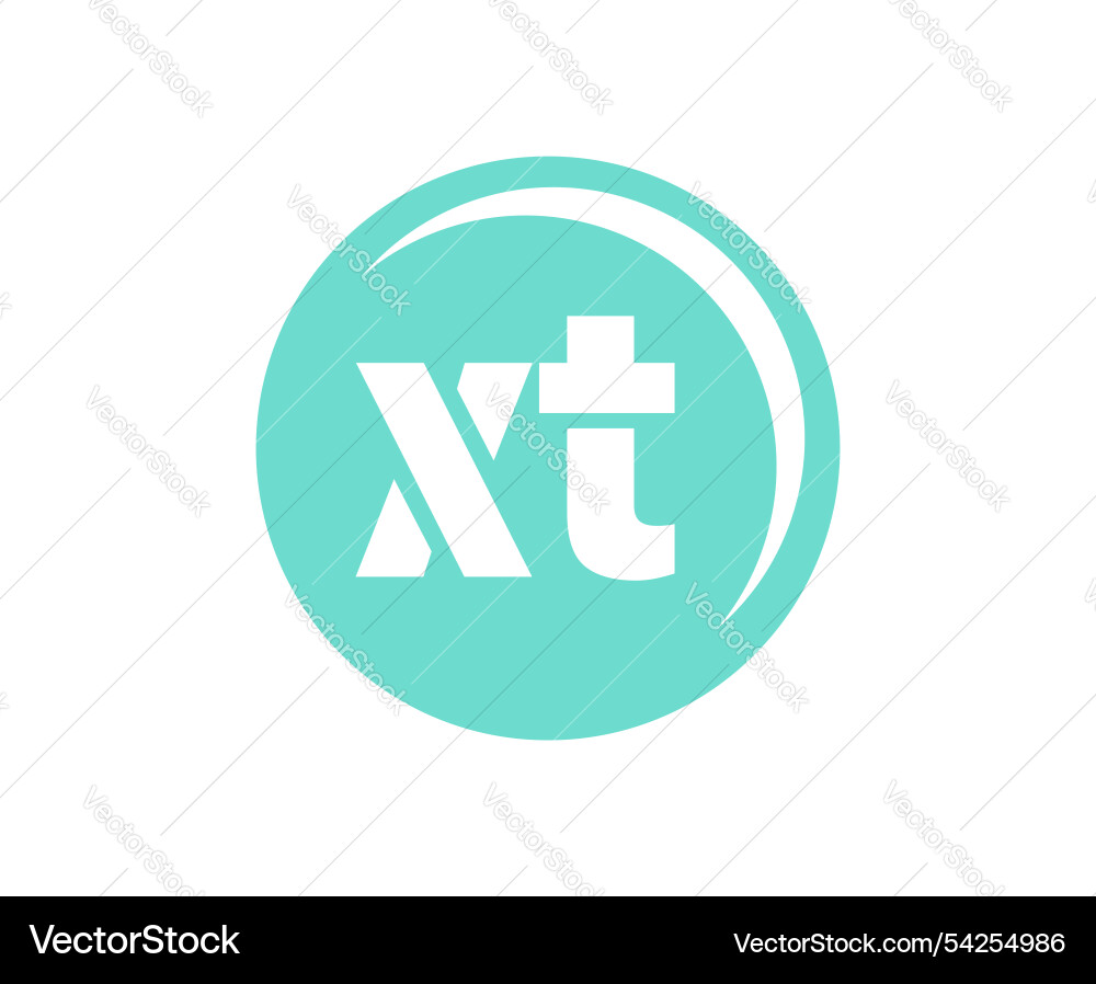 Xt sport emblem or team logotype ball logo Vector Image
