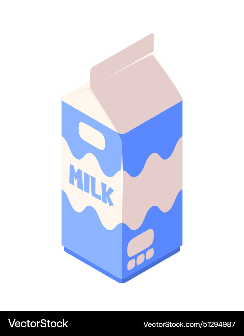 A blue milk carton Royalty Free Vector Image - VectorStock
