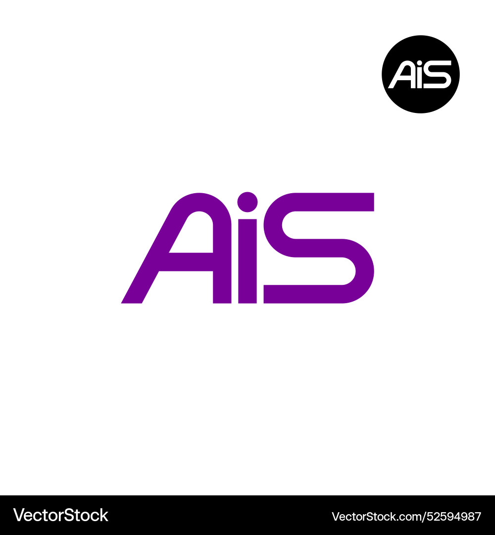 Ais logo letter monogram design Royalty Free Vector Image