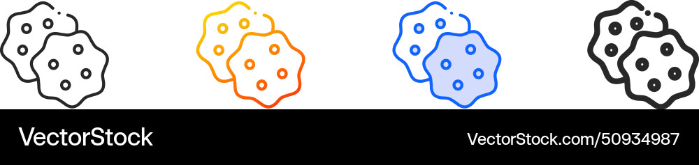 Biscuit iconthin linear gradient blue stroke Vector Image