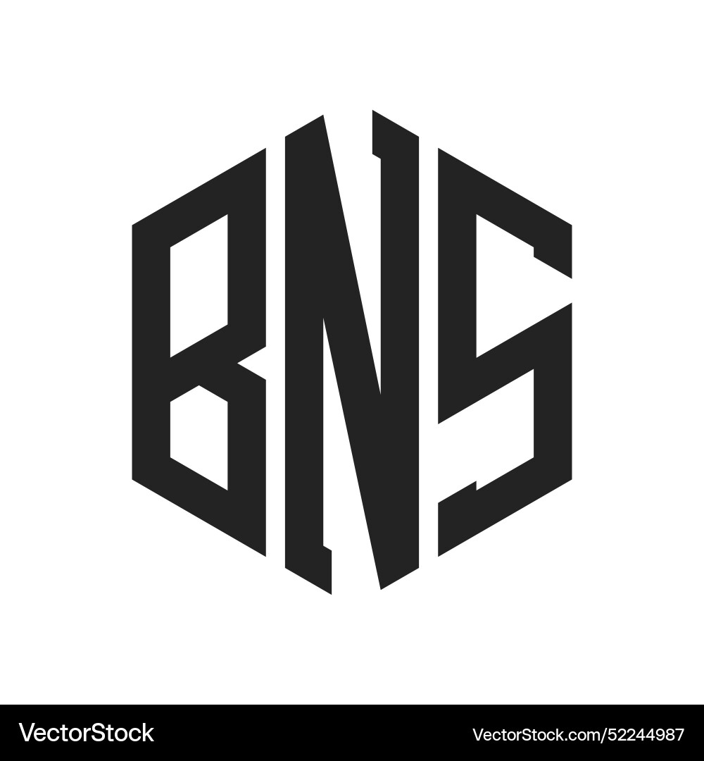 Bns logo design initial letter monogram Royalty Free Vector