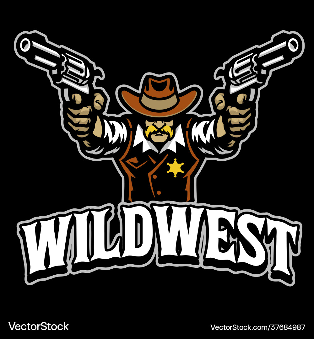 Cowboy Guns Logo Royalty Free Vector Image - VectorStock