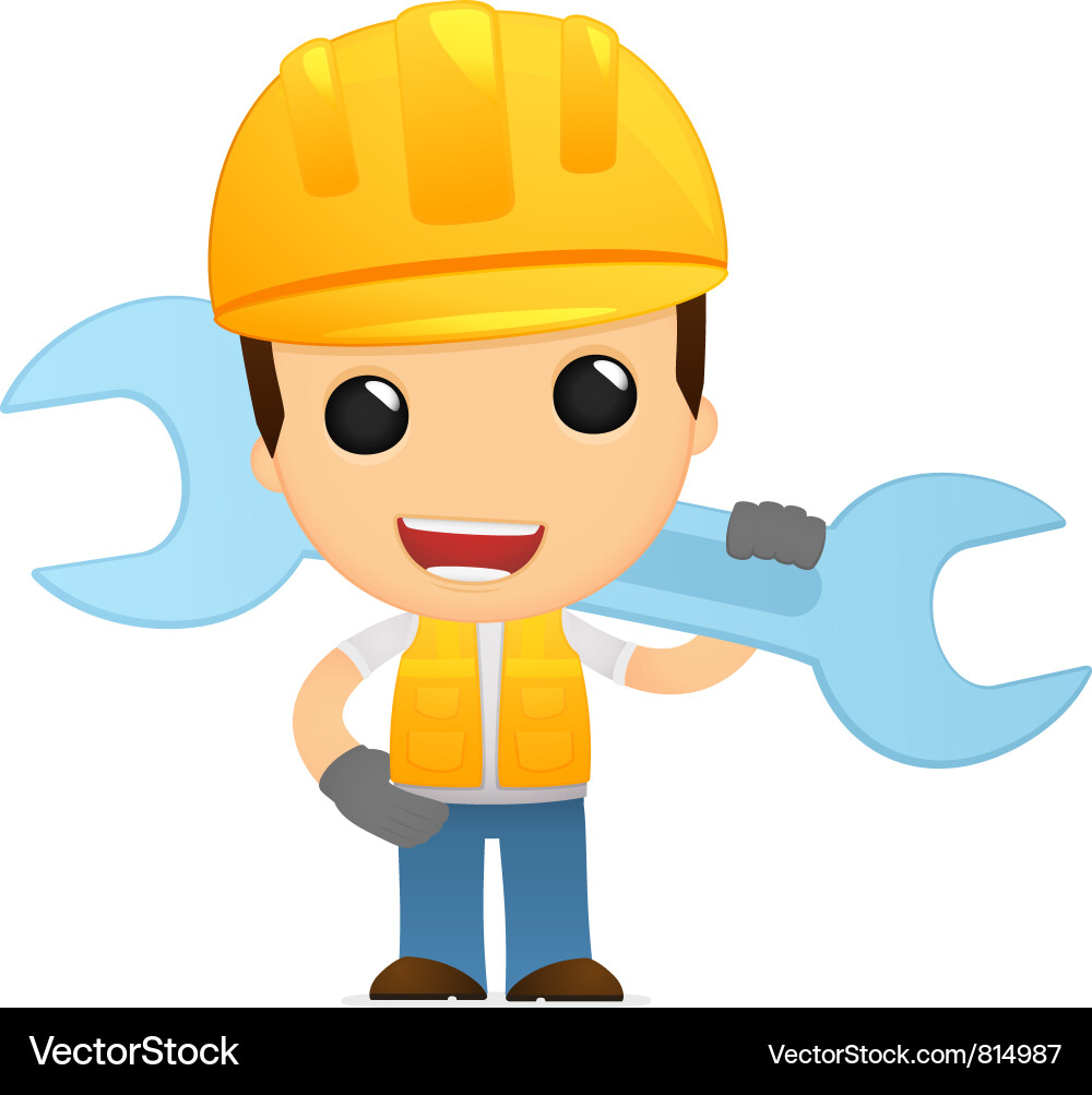 Funny cartoon builder Royalty Free Vector Image