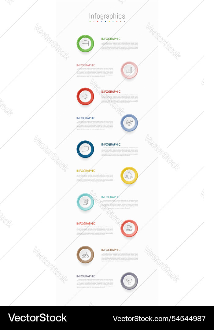 Infographic 10 options design elements Royalty Free Vector