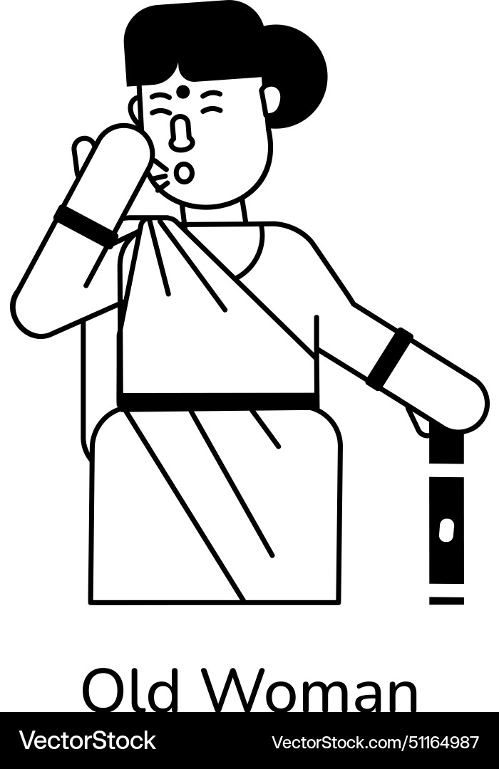 Old woman Royalty Free Vector Image - VectorStock