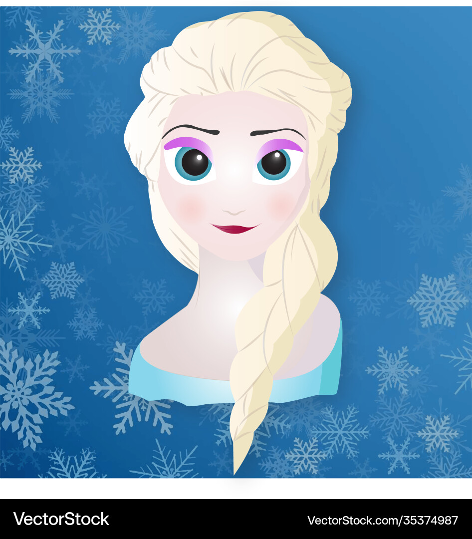 Princess elsa Royalty Free Vector Image - VectorStock