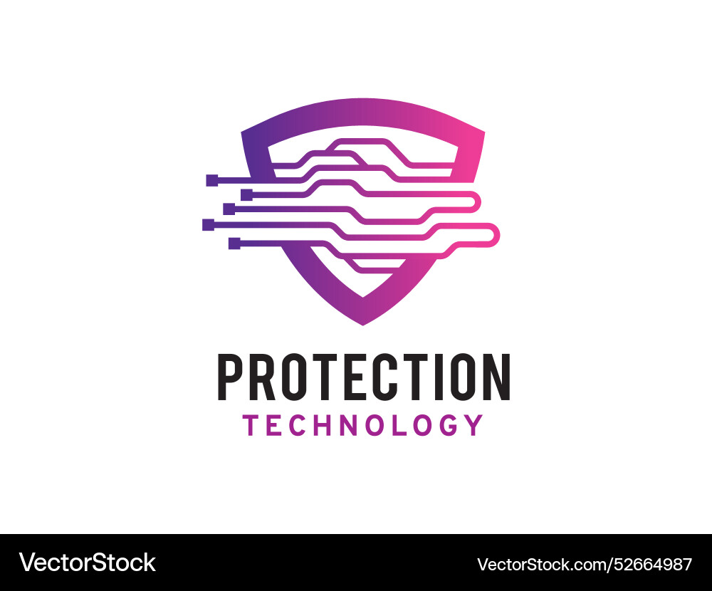 Shield technology logo symbol or icon template Vector Image