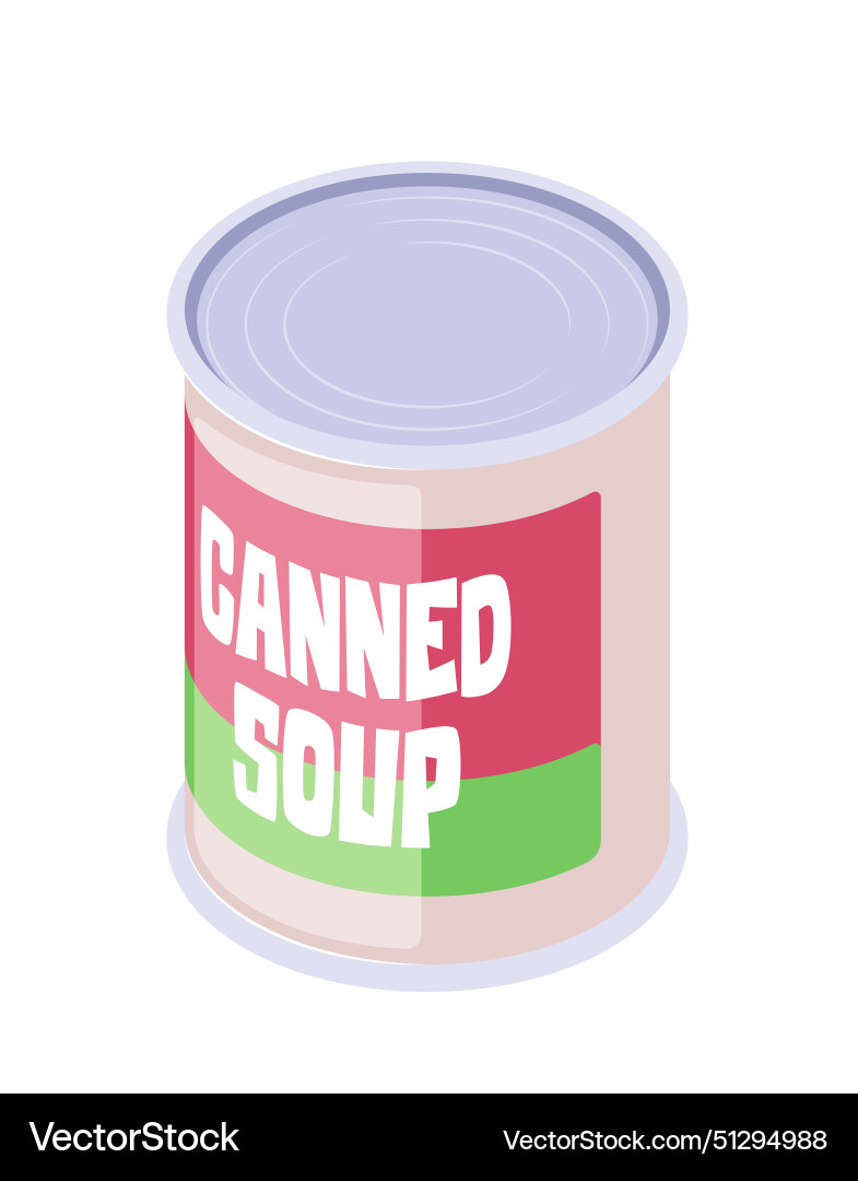A canned soup with simple Royalty Free Vector Image