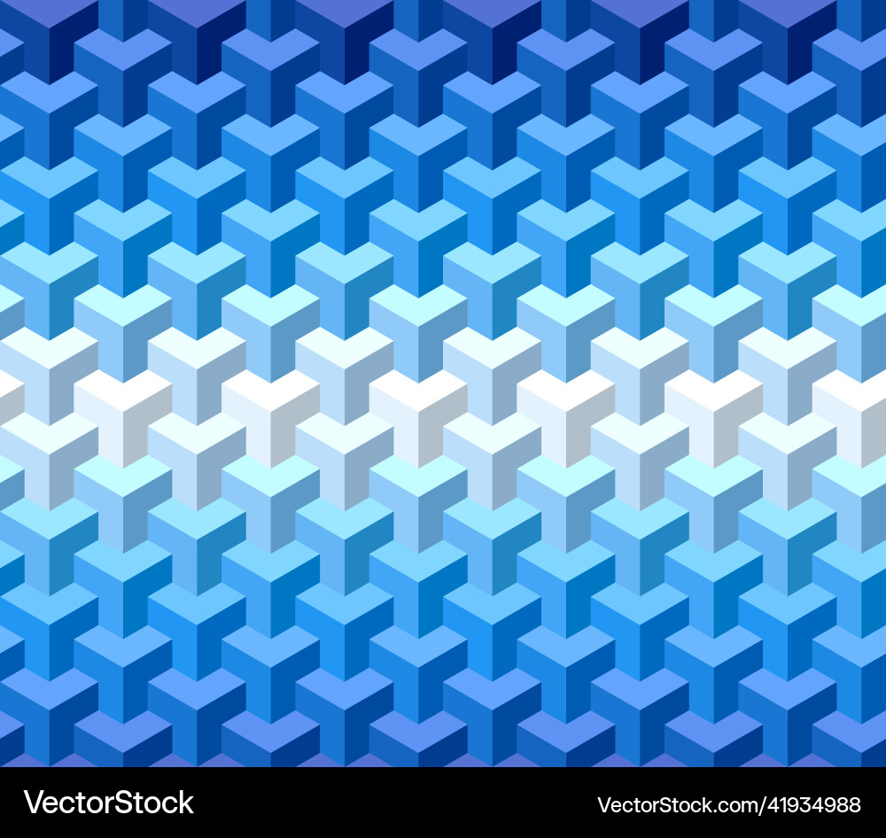 Abstract seamless isometric geometric shape Vector Image