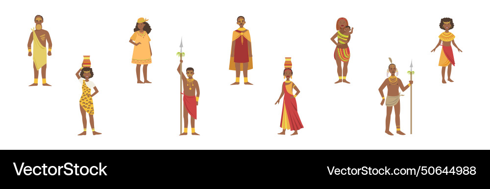 African people character standing aboriginal Vector Image
