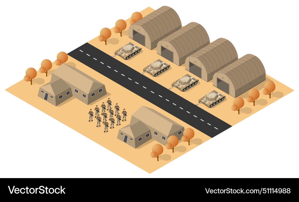 Army armed troop isometric armed military 3d Vector Image