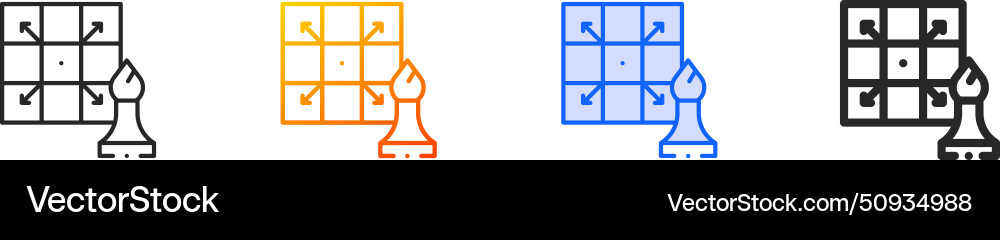 Bishop iconthin linear gradient blue stroke Vector Image