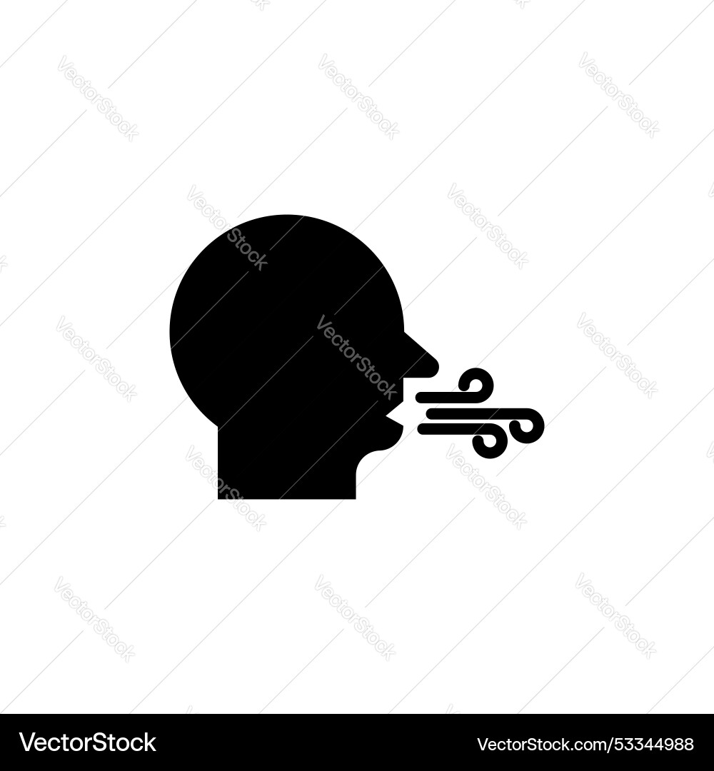 Breath line icon isolated on white background Vector Image