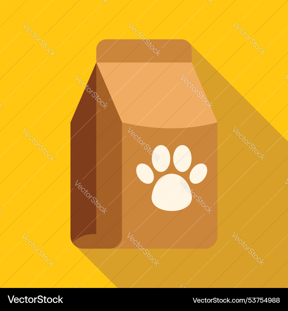 Brown paper packaging bag for pet food displaying Vector Image
