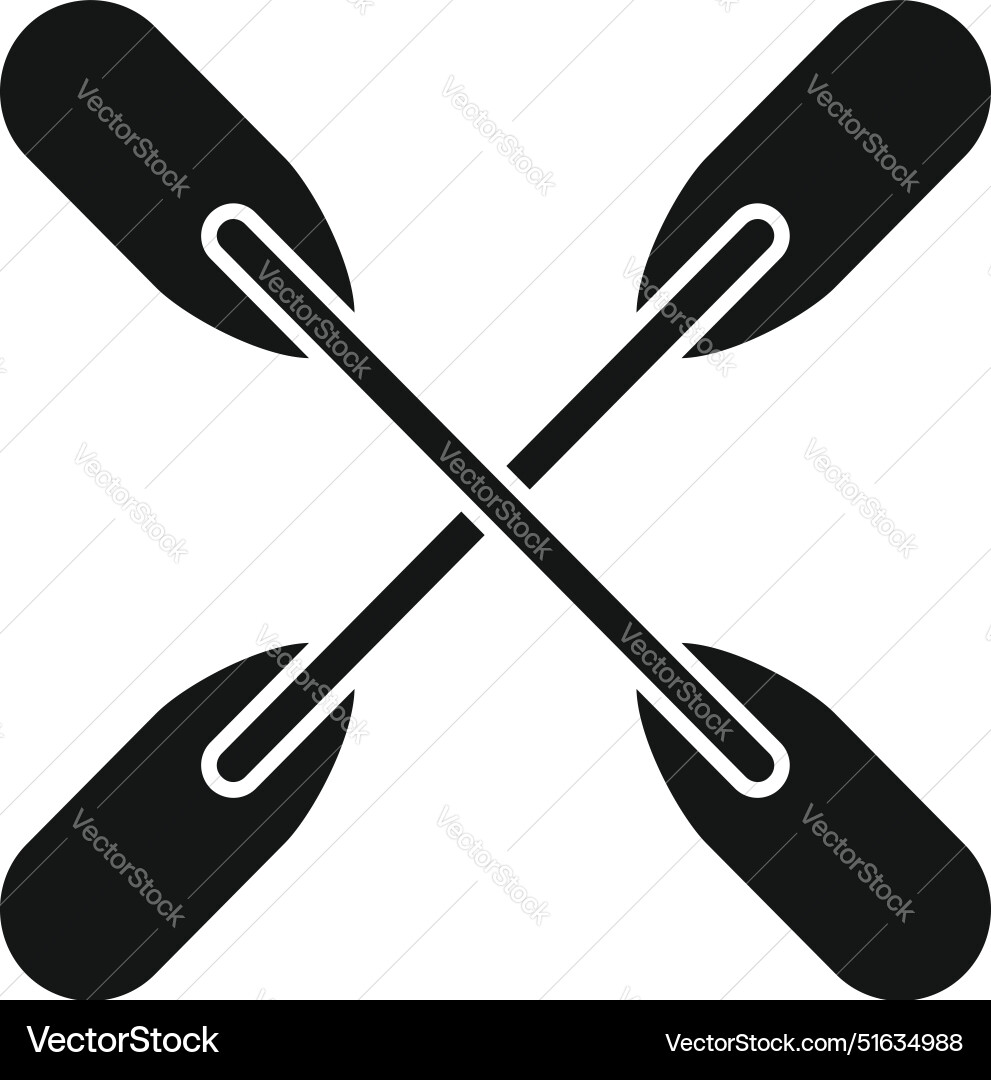 Crossed oars forming a kayak rowing team logo Vector Image