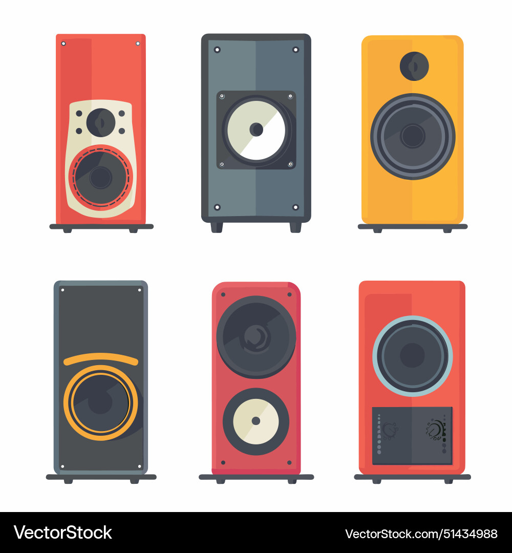 Flat design featuring six Royalty Free Vector Image